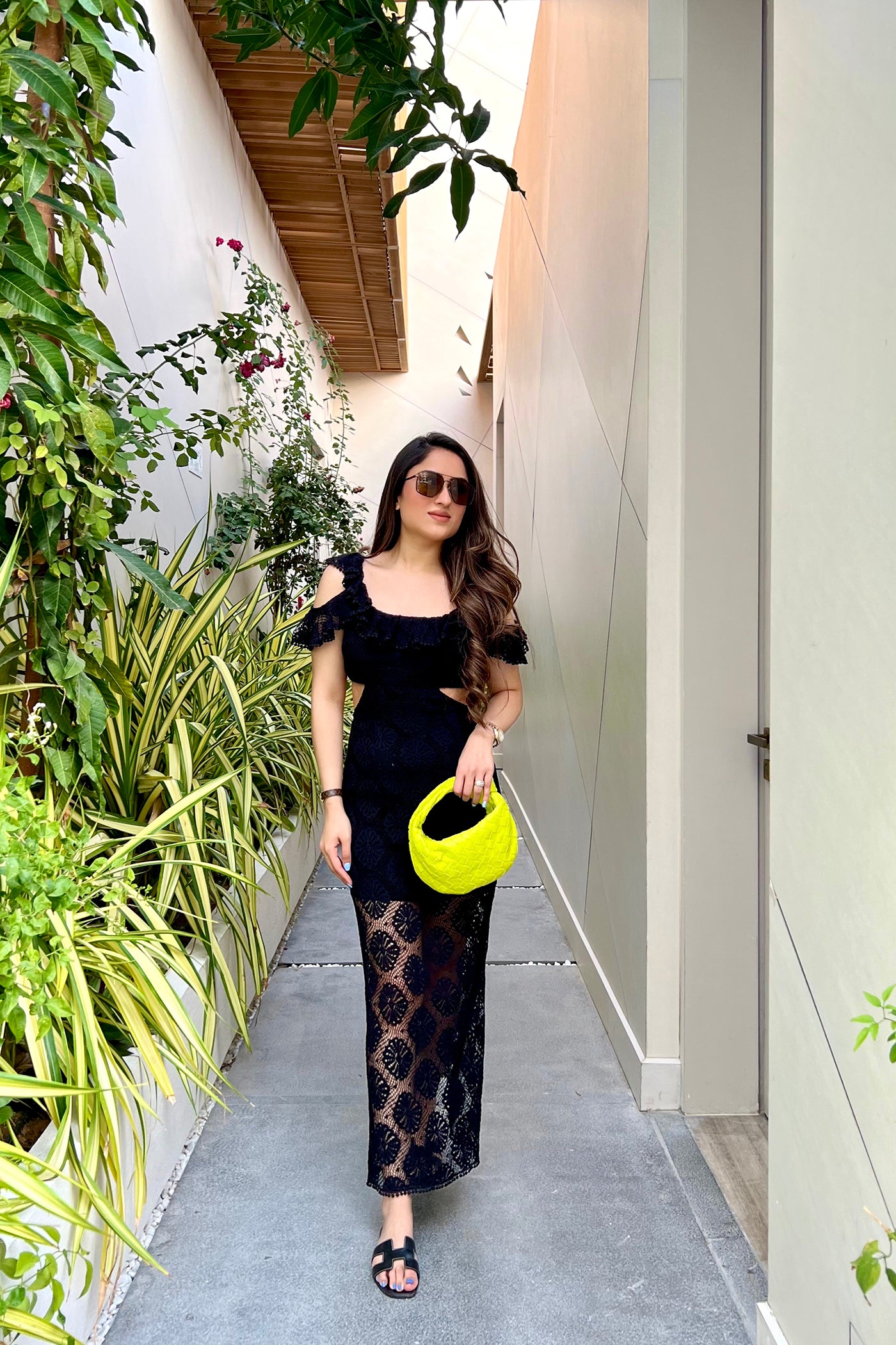 EMMA CUT-OUT BLACK DRESS